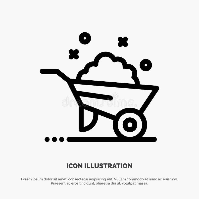 Barrow, Construction, Wheel, Spring Line Icon Vector Stock Vector ...