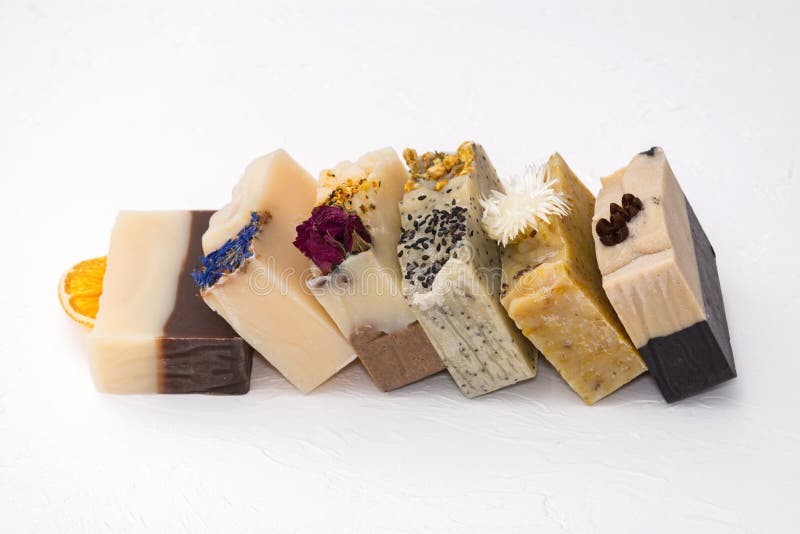 Bars of Beautiful Natural Handmade Soap Stock Image - Image of relax ...