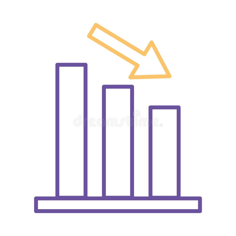 Decrease arrow down stock vector. Illustration of chart - 148310538