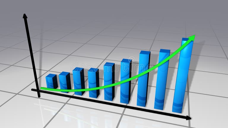 Bars and Curve Business Chart Stock Illustration - Illustration of ...