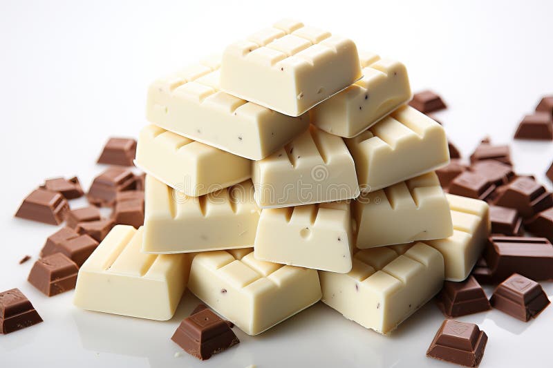 Bars of Dark and White Chocolate Together Stock Image - Image of square ...
