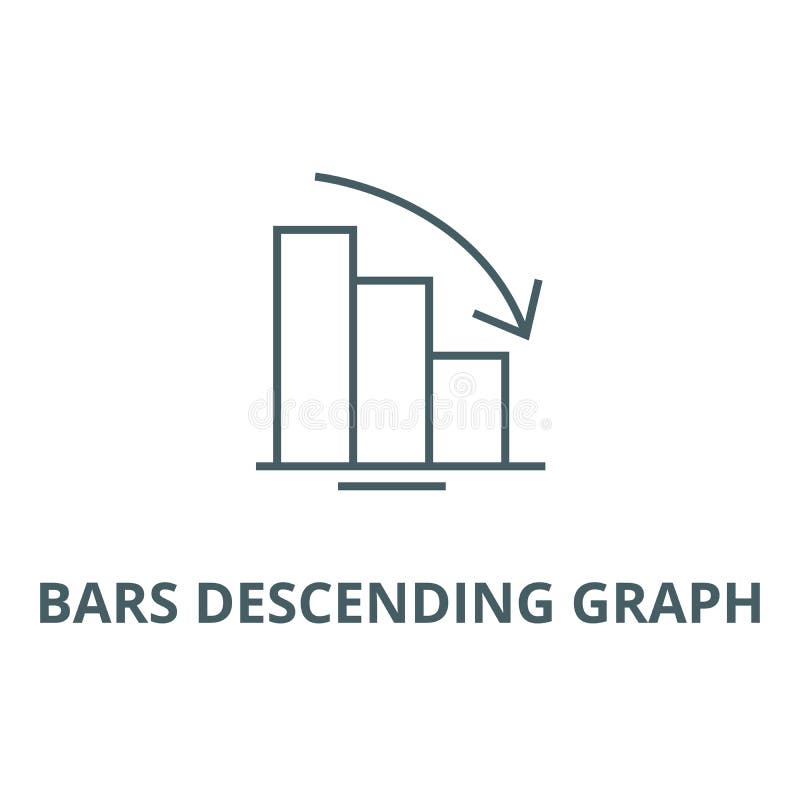 Bars Descending Graph Line Icon, Vector. Bars Descending Graph Outline ...
