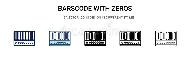 Barscode with Zeros Icon in Filled, Thin Line, Outline and Stroke Style ...