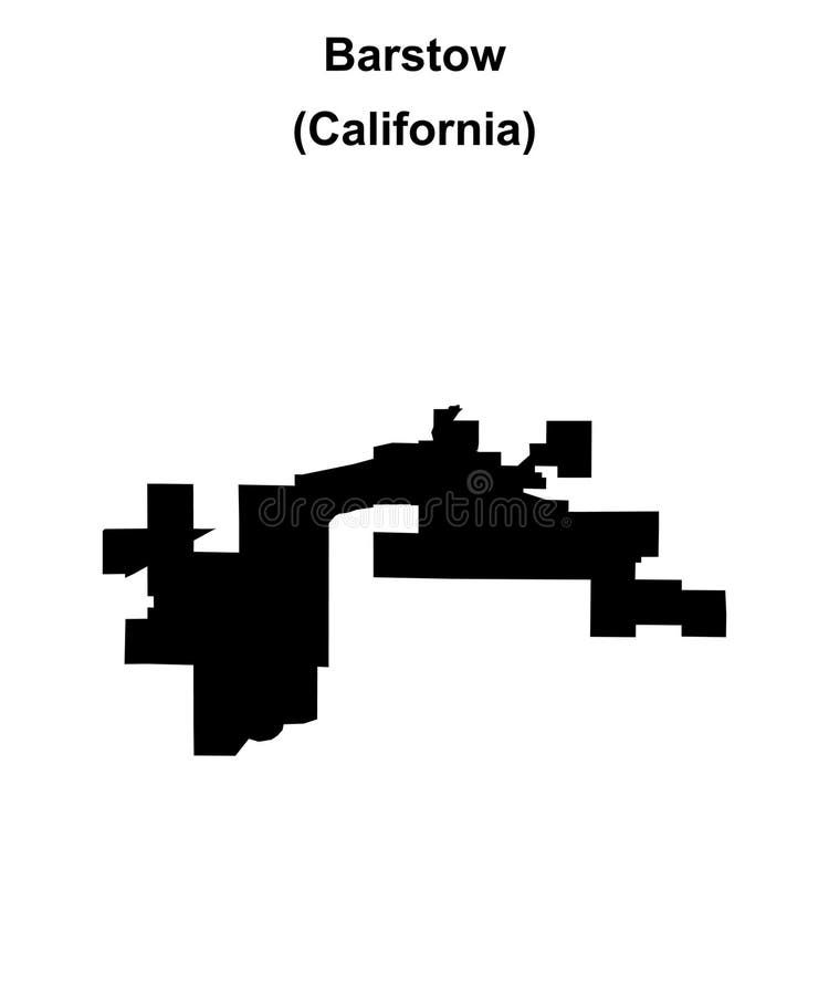 Barstow outline map stock vector. Illustration of boundaries - 356991843