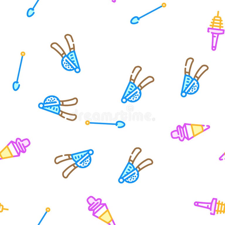 Bartender Accessory Vector Seamless Pattern Stock Vector - Illustration ...