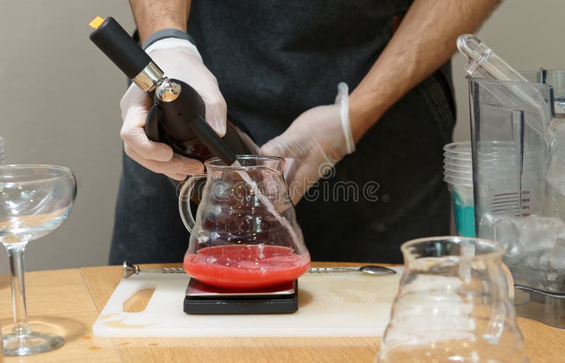 Bartender is Adding Soda To a Drink Stock Image - Image of hospitality ...