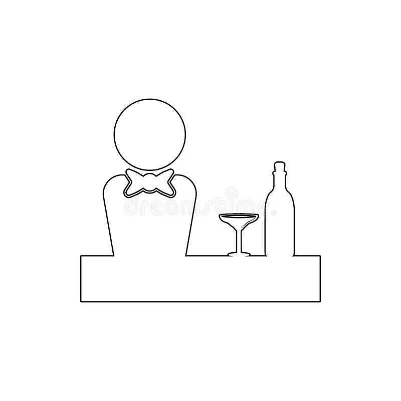 Bartender at the Bar Icon. Element of Cyber Security for Mobile Concept ...