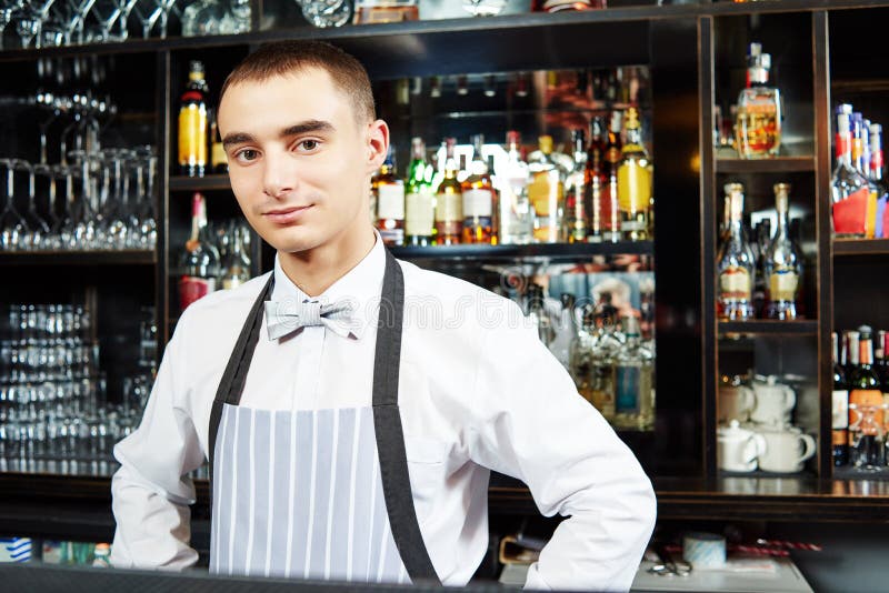 Bartender at bar stock image. Image of male, leisure - 51399109