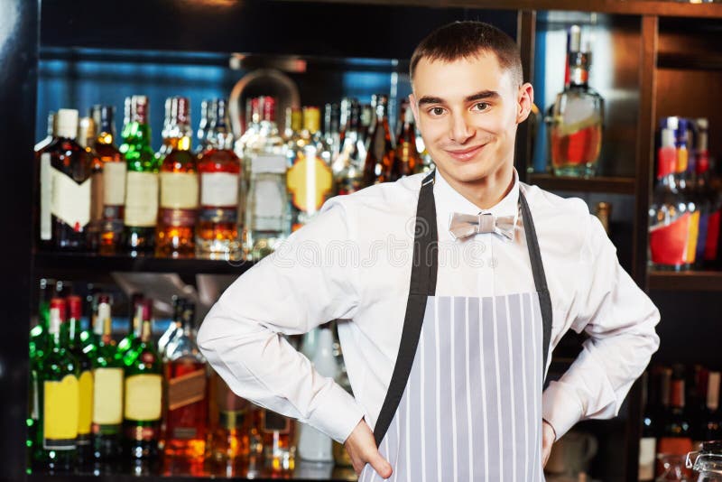 Bartender at bar stock image. Image of leisure, glassware - 53189671