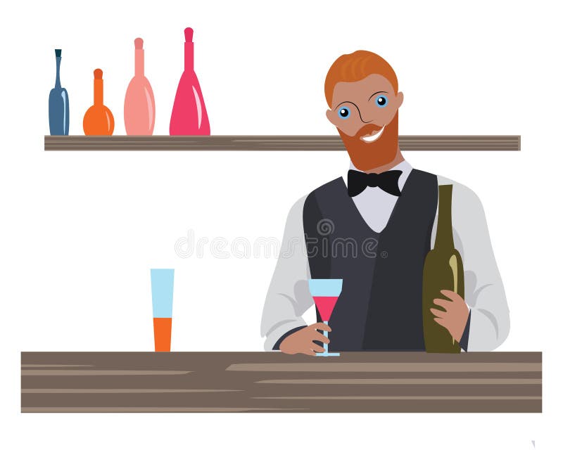 Two Color Bartender Vector Icon from People Skills Concept. Isolated ...