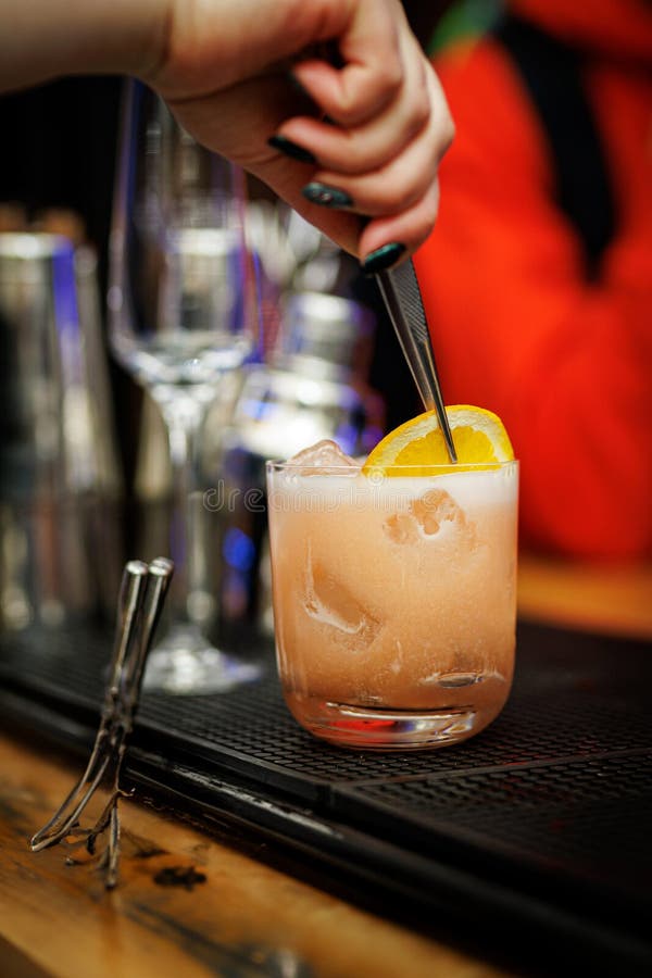 Bartender Making Beverages for Two Women Stock Image - Image of ...