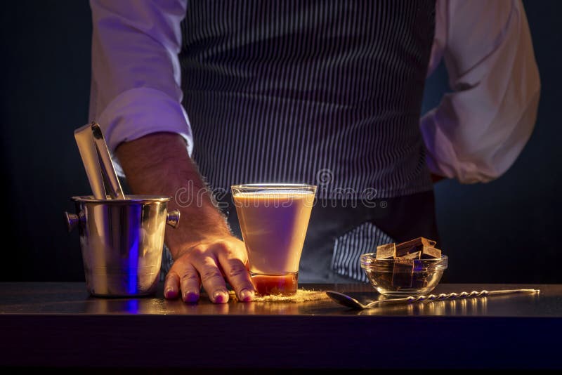 Bartender Making Baileys Comet Cocktail Stock Image - Image of happy ...