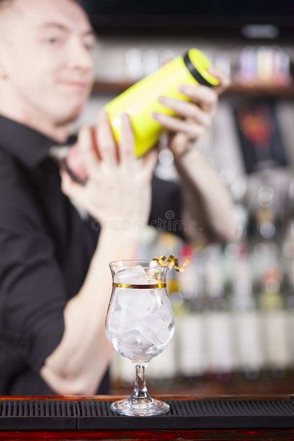 Professional Barmen Making Cocktail Stock Image - Image of enjoying ...