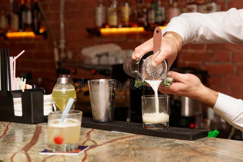 Bartender is Making a Cocktail Stock Image - Image of kitchenware ...