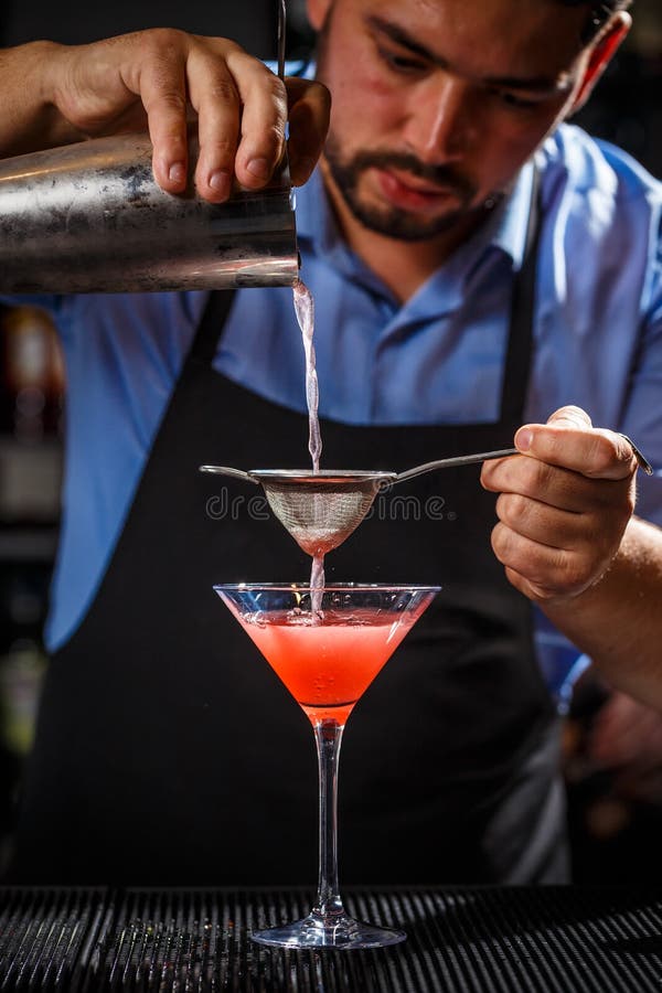 Bartender is Making Cocktail Stock Image - Image of bartending, barman ...