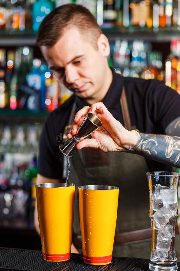 The Bartender Making Cocktail Stock Image - Image of confidence ...