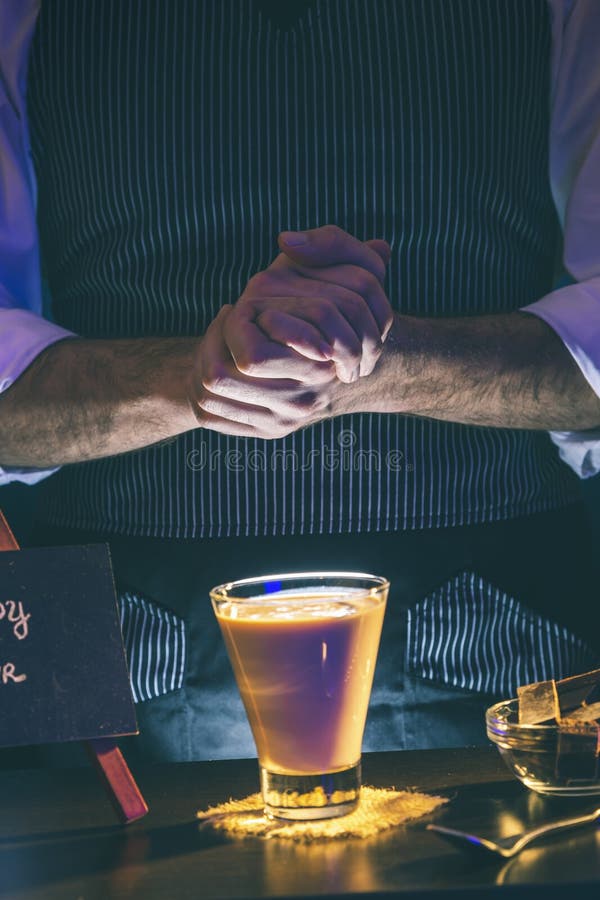 Bartender Making Irish Cream Cocktail Stock Photo - Image of people ...