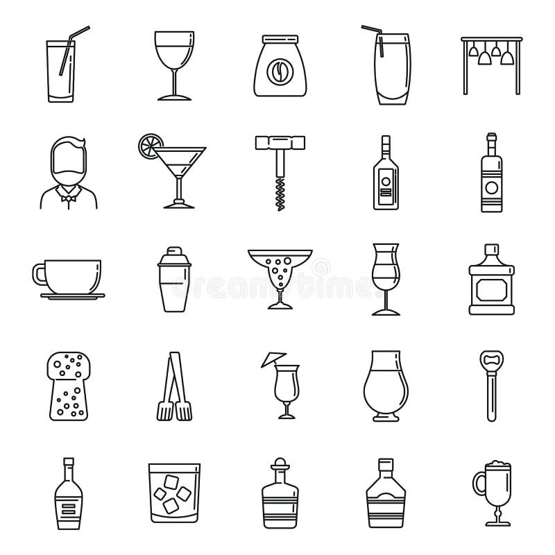 Bartender Outline Vector Icon. Thin Line Black Bartender Icon, Flat ...