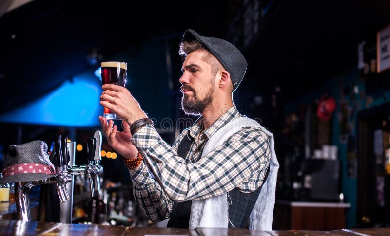Barman Mixes a Cocktail in the Bar Stock Photo - Image of occupation ...