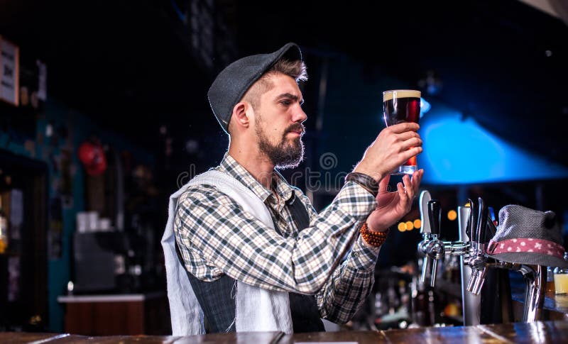 Barman Mixes a Cocktail in the Bar Stock Image - Image of sommelier ...