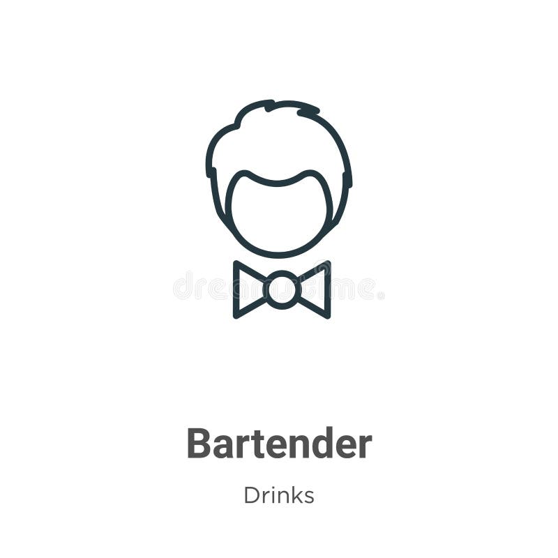 Bartender Outline Vector Icon. Thin Line Black Bartender Icon, Flat ...