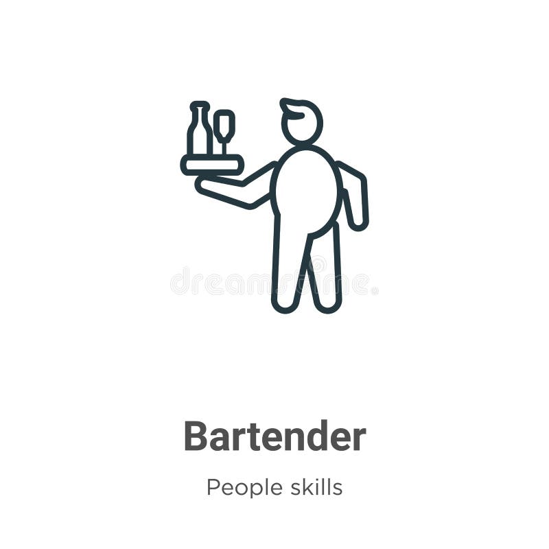 Bartender Outline Vector Icon. Thin Line Black Bartender Icon, Flat ...
