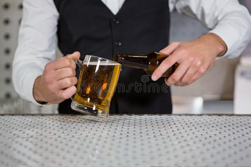 Bartender Pouring Beer on Glass Stock Image - Image of beautiful, beer ...