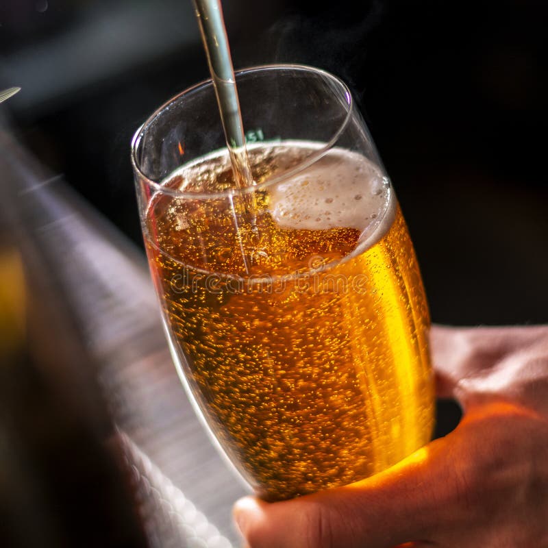 Bartender Pouring Beer from Tap Stock Image - Image of brewery, full ...