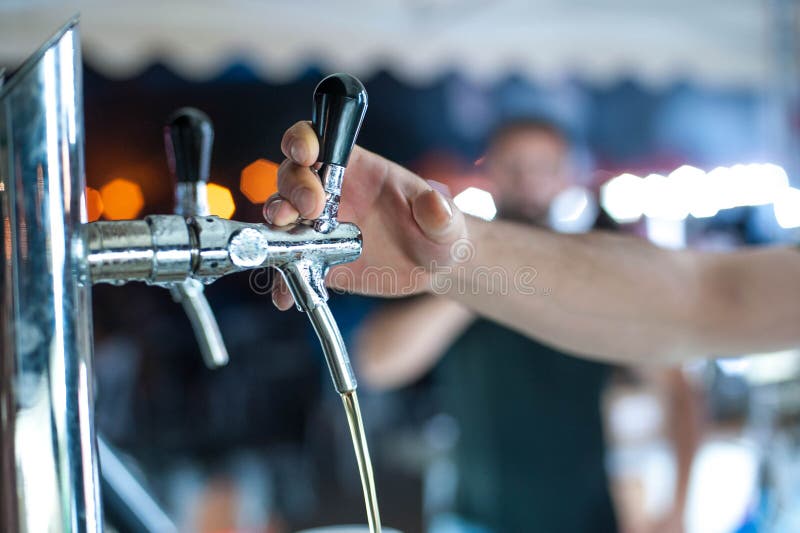 Bartender Pouring a Beer in Tap Stock Image - Image of drink, draught ...
