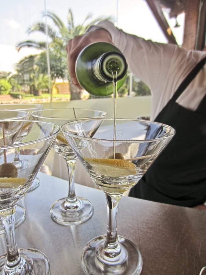 Bartender Pouring Cocktail Martini Stock Image - Image of cocktails ...