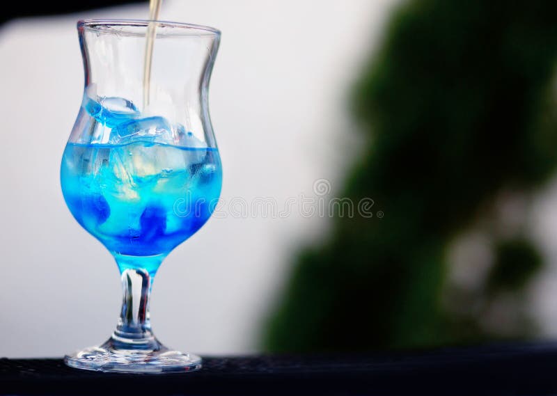 Bartender Preparing a Cocktail with Blue Syrup Stock Photo - Image of ...
