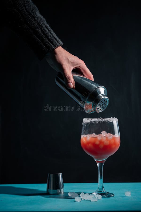 Bartender S Hand Adding Syrup To a Cocktail with Ic Stock Image - Image ...