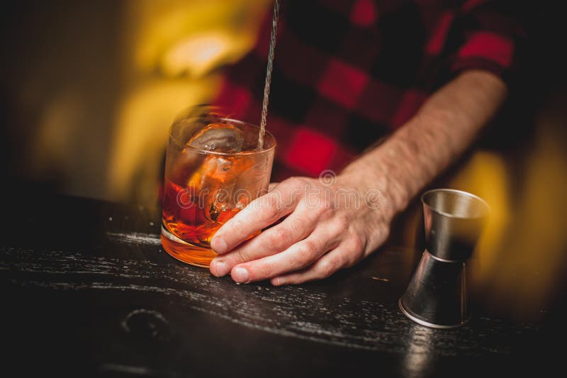 Bartender is Making Cocktail Stock Image - Image of occupation, manual ...