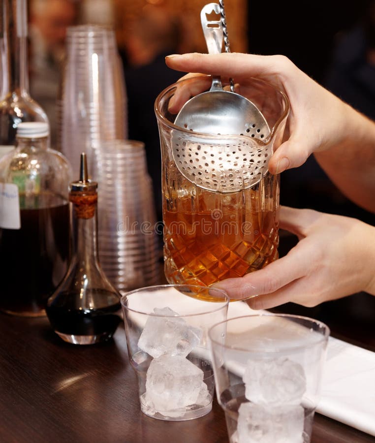Bartender is Making Cocktail Stock Image - Image of occupation, manual ...