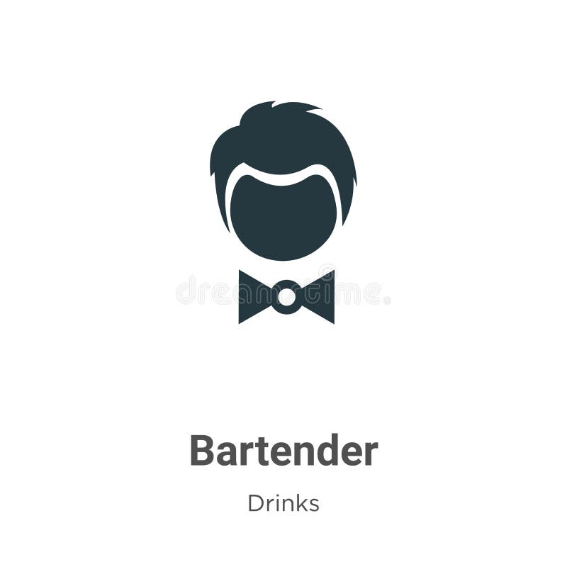 Bartender Vector Icon on White Background. Flat Vector Bartender Icon ...