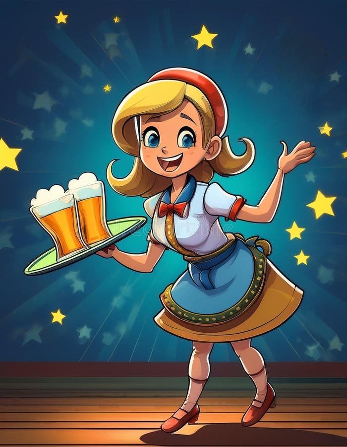 Bartender and Waiter in a Bar Cartoon Stock Illustration - Illustration ...