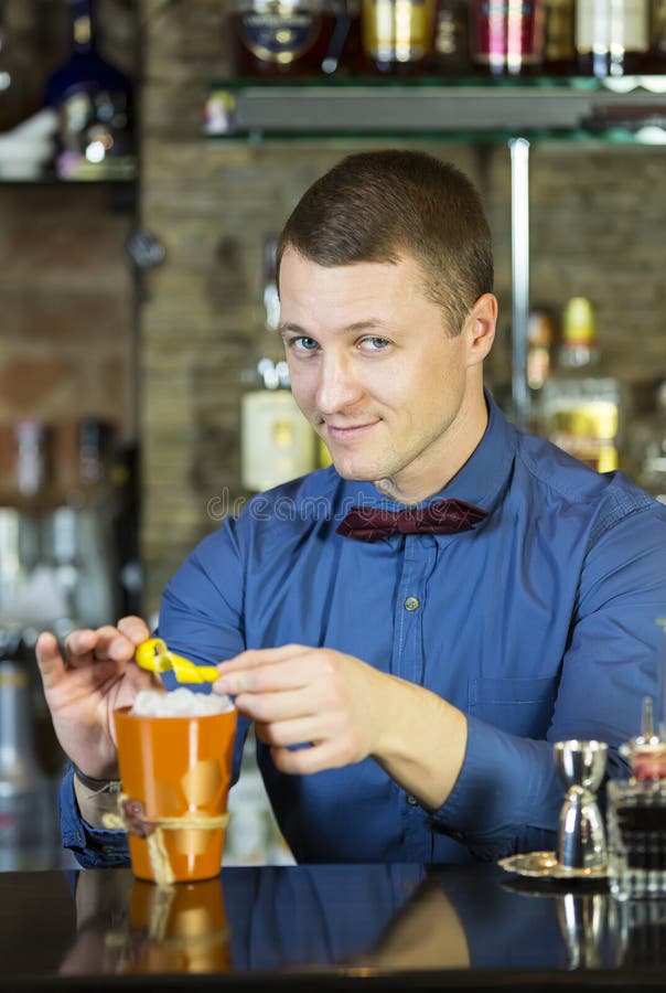 Bartender stock image. Image of clear, barman, drink - 35928295