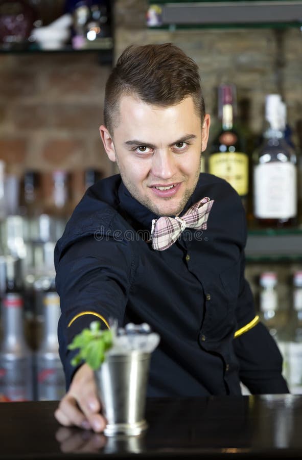 Bartender stock photo. Image of drink, glass, bottle - 36155166