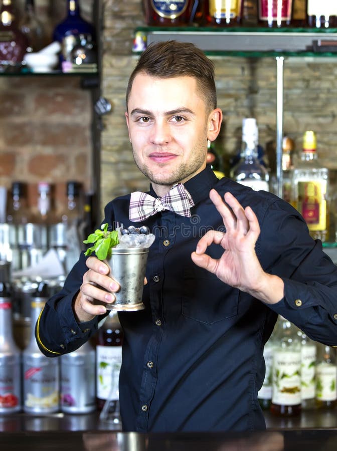 Bartender stock photo. Image of male, barkeeper, mixing - 36155280