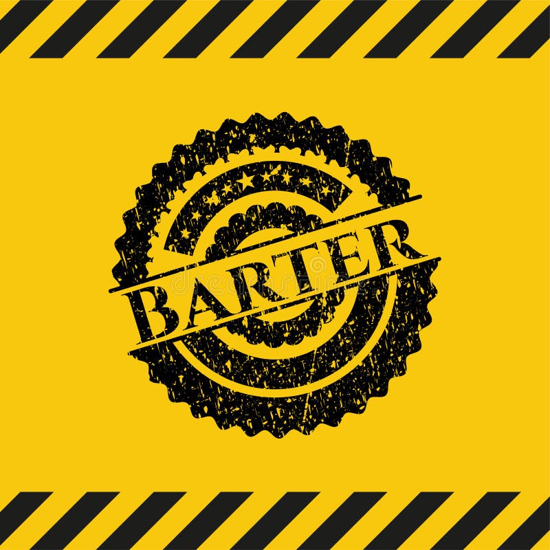 Barter Inside Warning Sign, Black Grunge Emblem. Vector Illustration ...