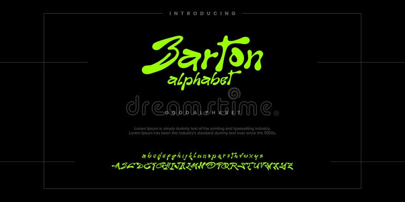 Barton Modern Abstract Digital Alphabet Font Vector Illustration Stock ...