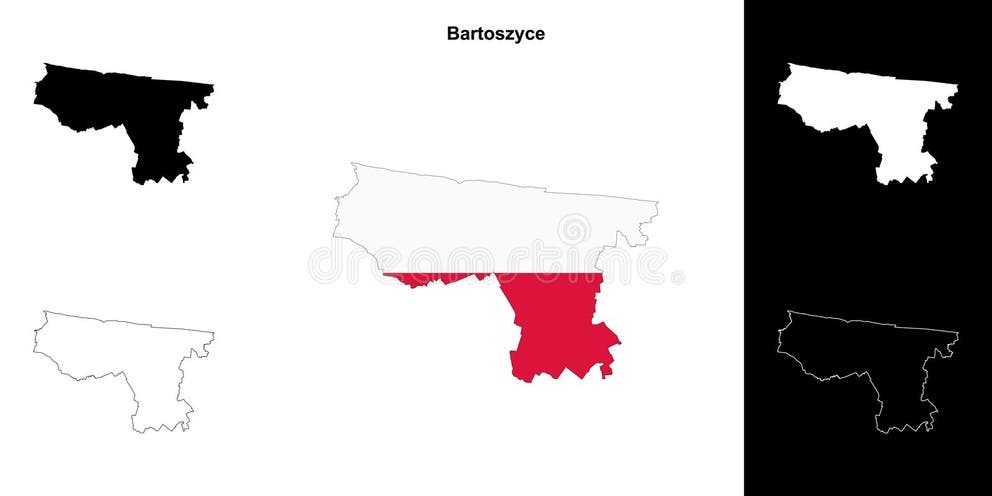 Bartoszyce outline map stock vector. Illustration of borders - 356911794