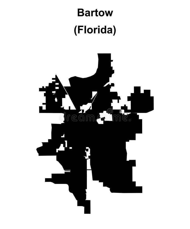 Bartow outline map stock vector. Illustration of blank - 357248611