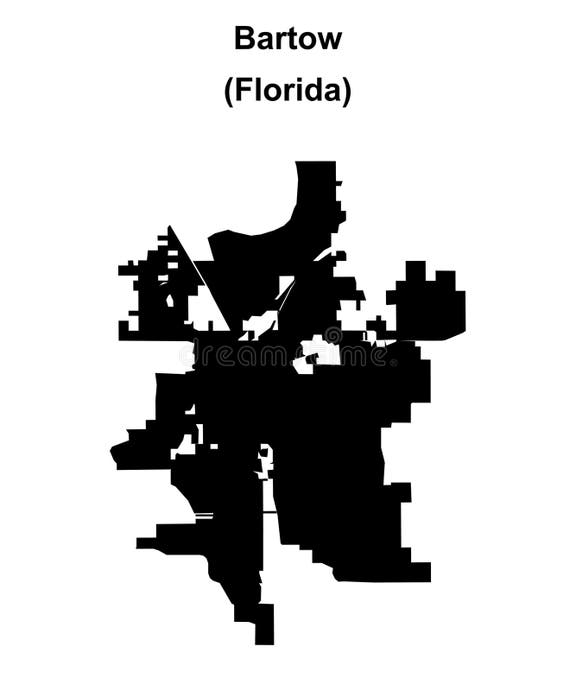 Bartow outline map stock vector. Illustration of blank - 357248611