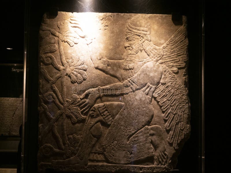 Bas Relief Assyria Babylonia Sumer Detail Editorial Image - Image of ...