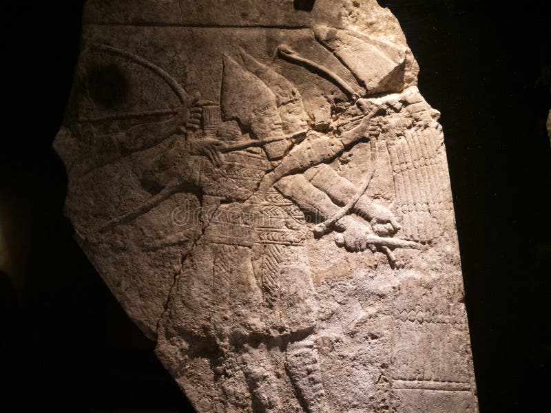 Bas Relief Assyria Babylonia Sumer Detail Editorial Photography - Image ...