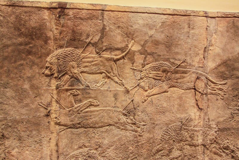 Assyrian Relief Showing Cuniform Script Stock Photo - Image of akkadian ...