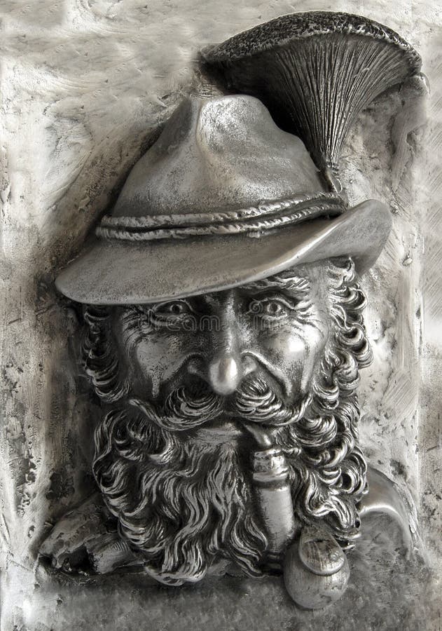 Bas-relief with Bearded Smoker Stock Image - Image of interior ...