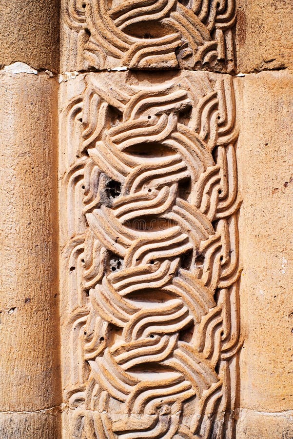 Bas-relief, Branched Pattern on the Facade of an Ancient Temple in ...