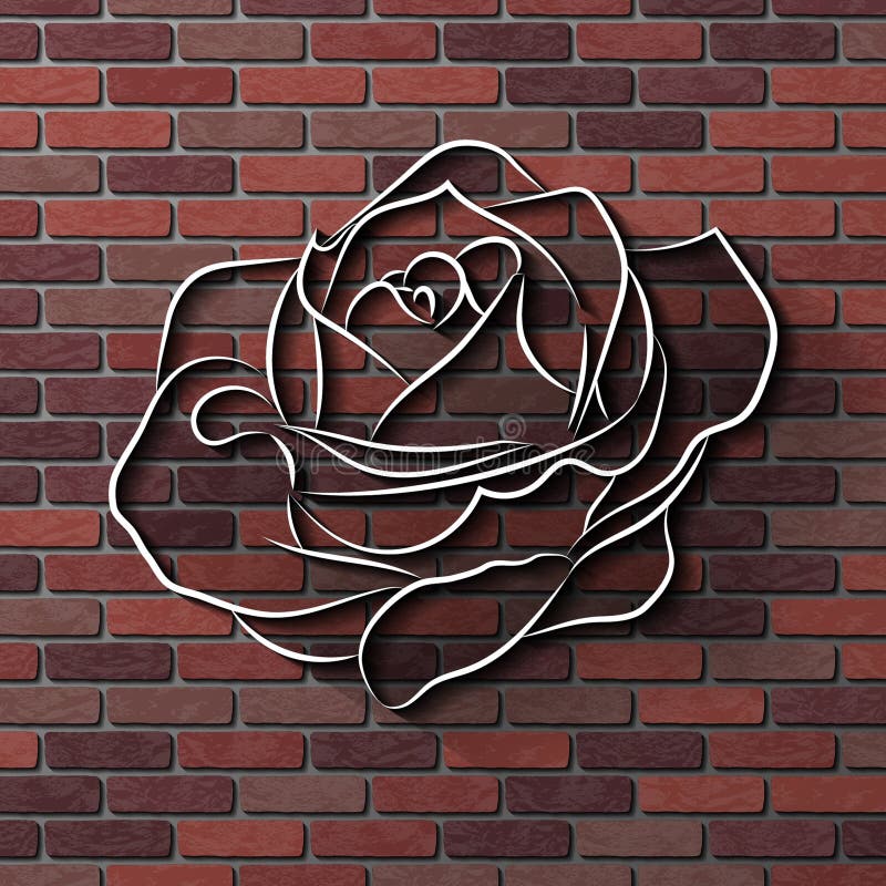 Bas-relief on a brick wall stock vector. Illustration of brick - 218688914